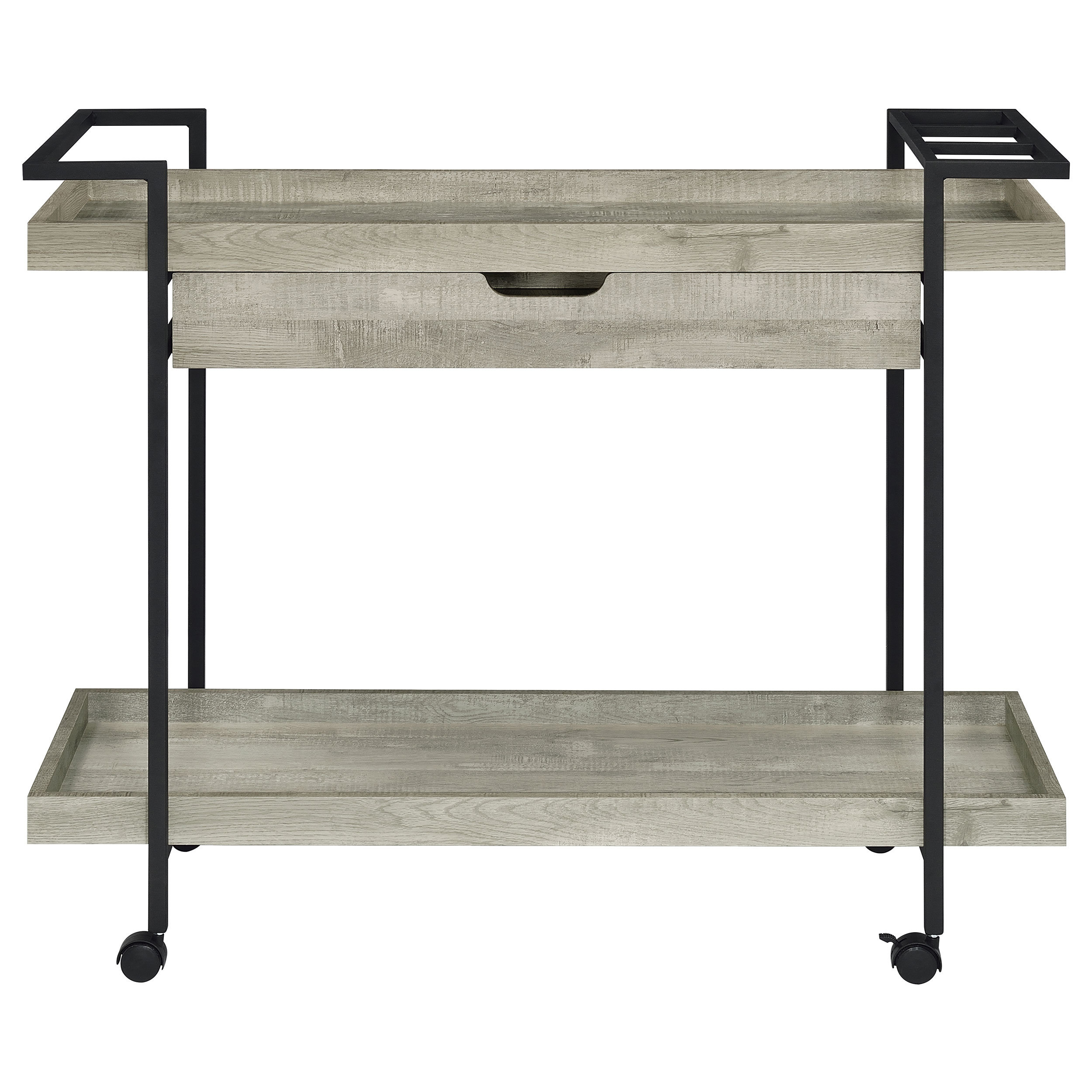 17 Stories Modern Ventura 1-Drawer Engineered Wood Bar Cart Grey ...