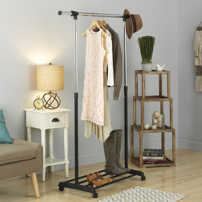Rebrilliant Metal Adjustable Rolling Clothing Rack & Reviews | Wayfair