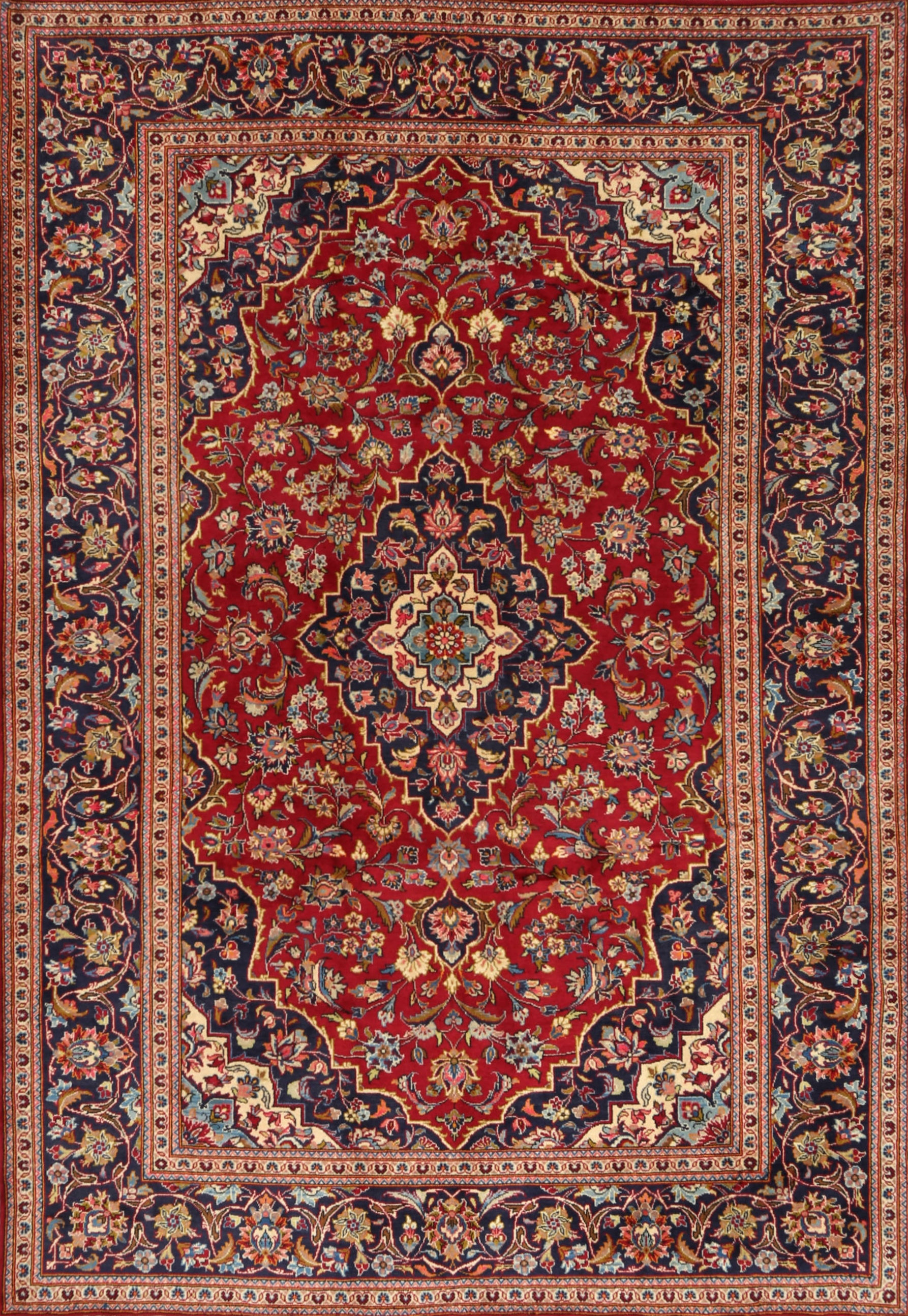 Latitude Run® Katlyn Hand-Tufted Wool Red/Blue Area Rug | Wayfair