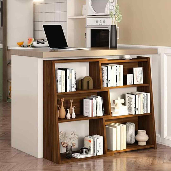 Latitude Run® Wooden Extendable Shelf Bookcase - 3-Tier Ladder Low ...