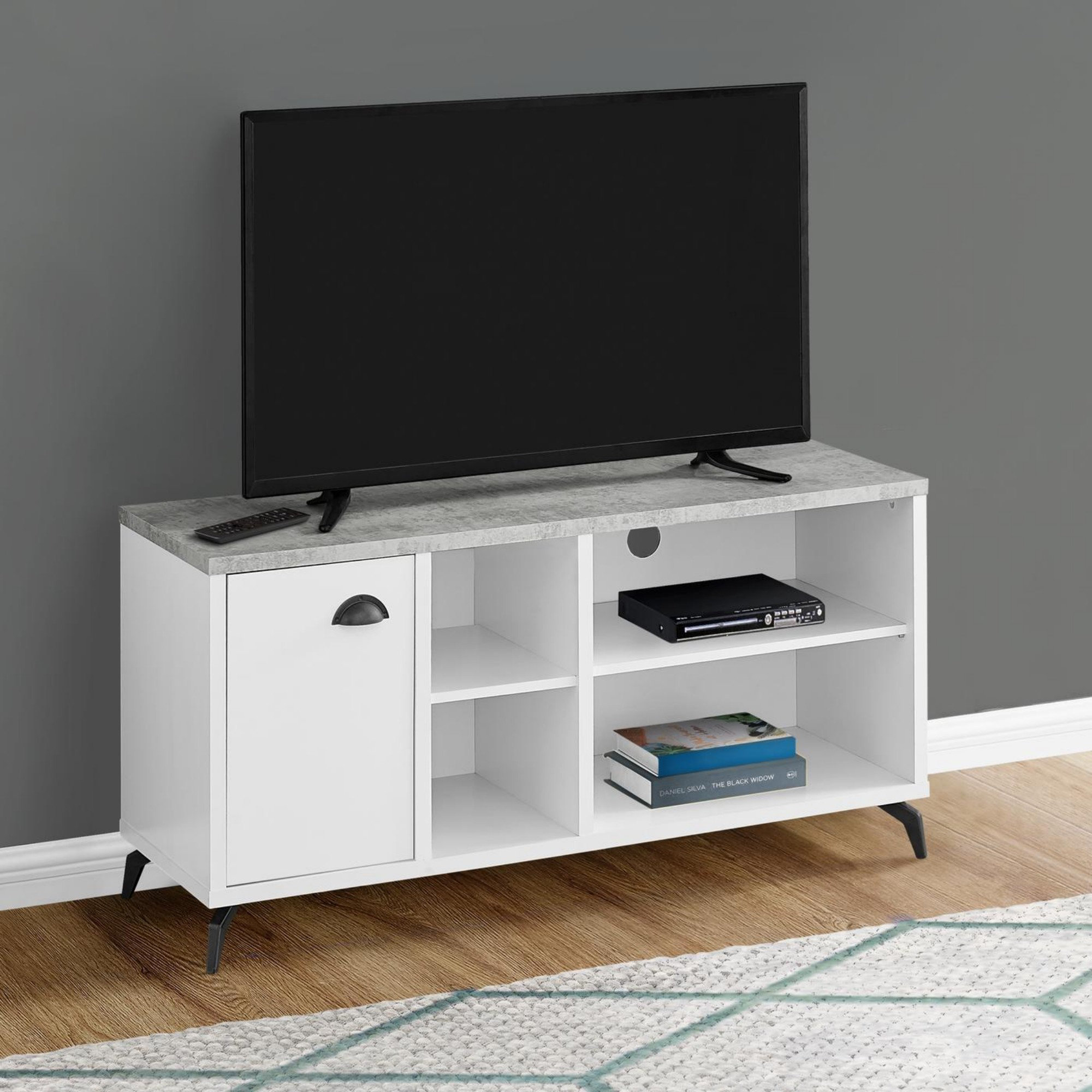 George Oliver Modern Two-Tone Media Console with Storage Cabinet | Wayfair