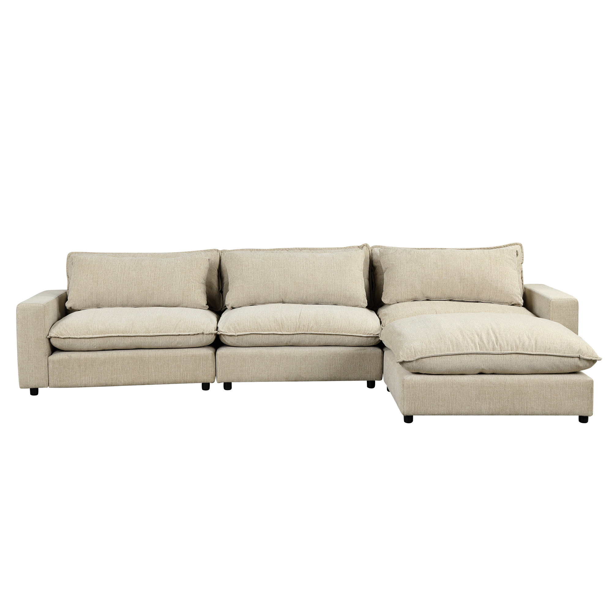 Latitude Run® Modern Sofa 128" Sectional Sofa Cloud Sofa Chenille ...