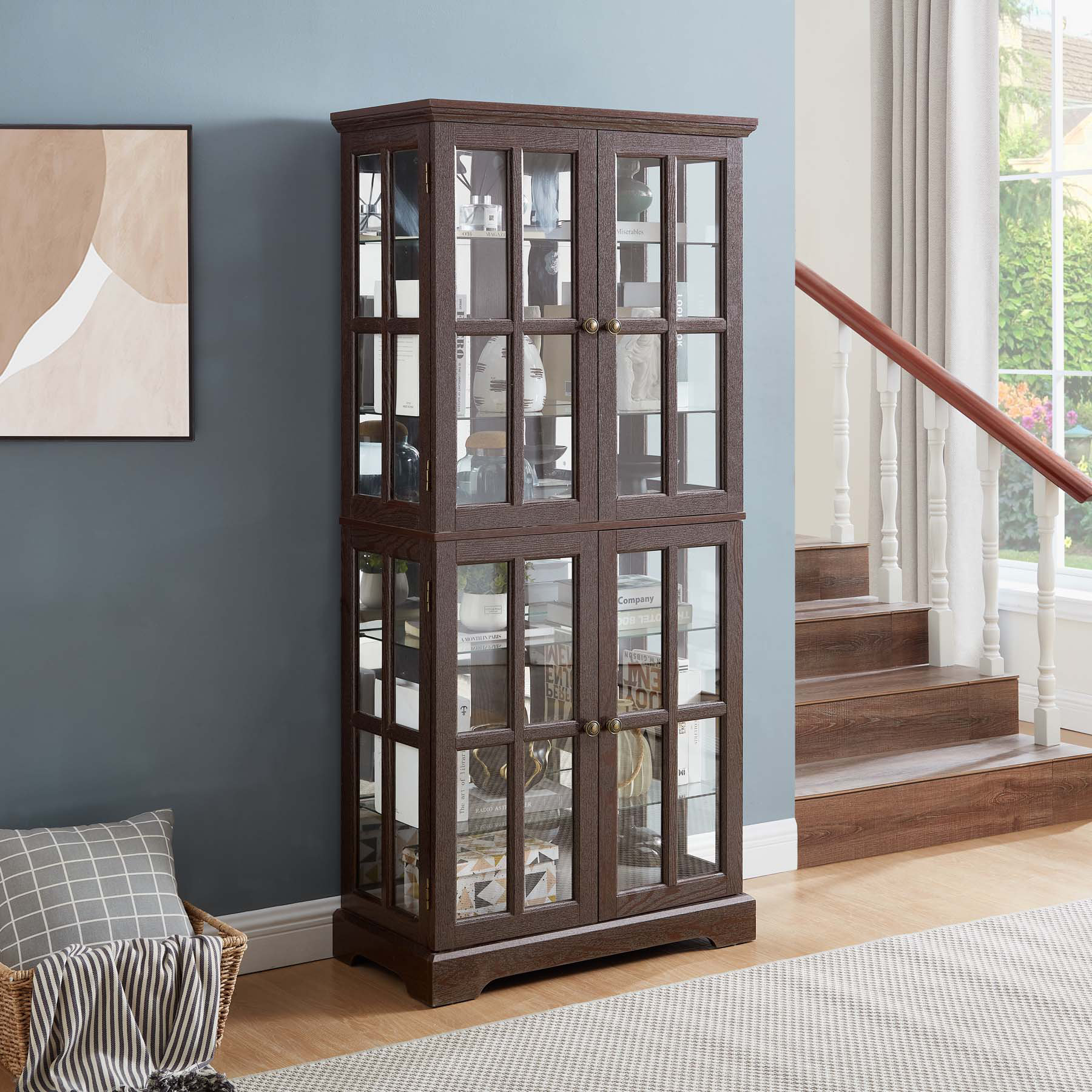 Darby Home Co Curio Display Cabinet,Antique Display Cabinet with Glass ...