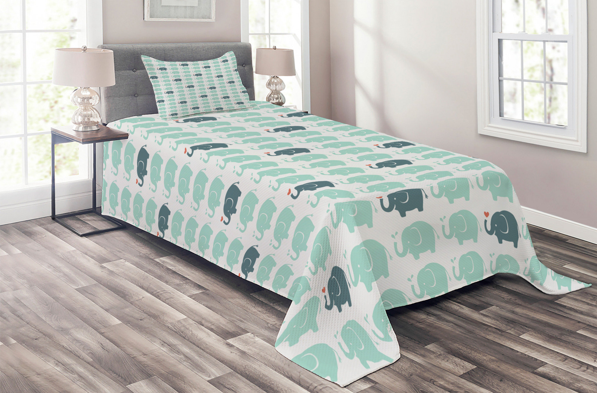 Ambesonne Elephant Microfiber Coverlet / Bedspread Set | Wayfair