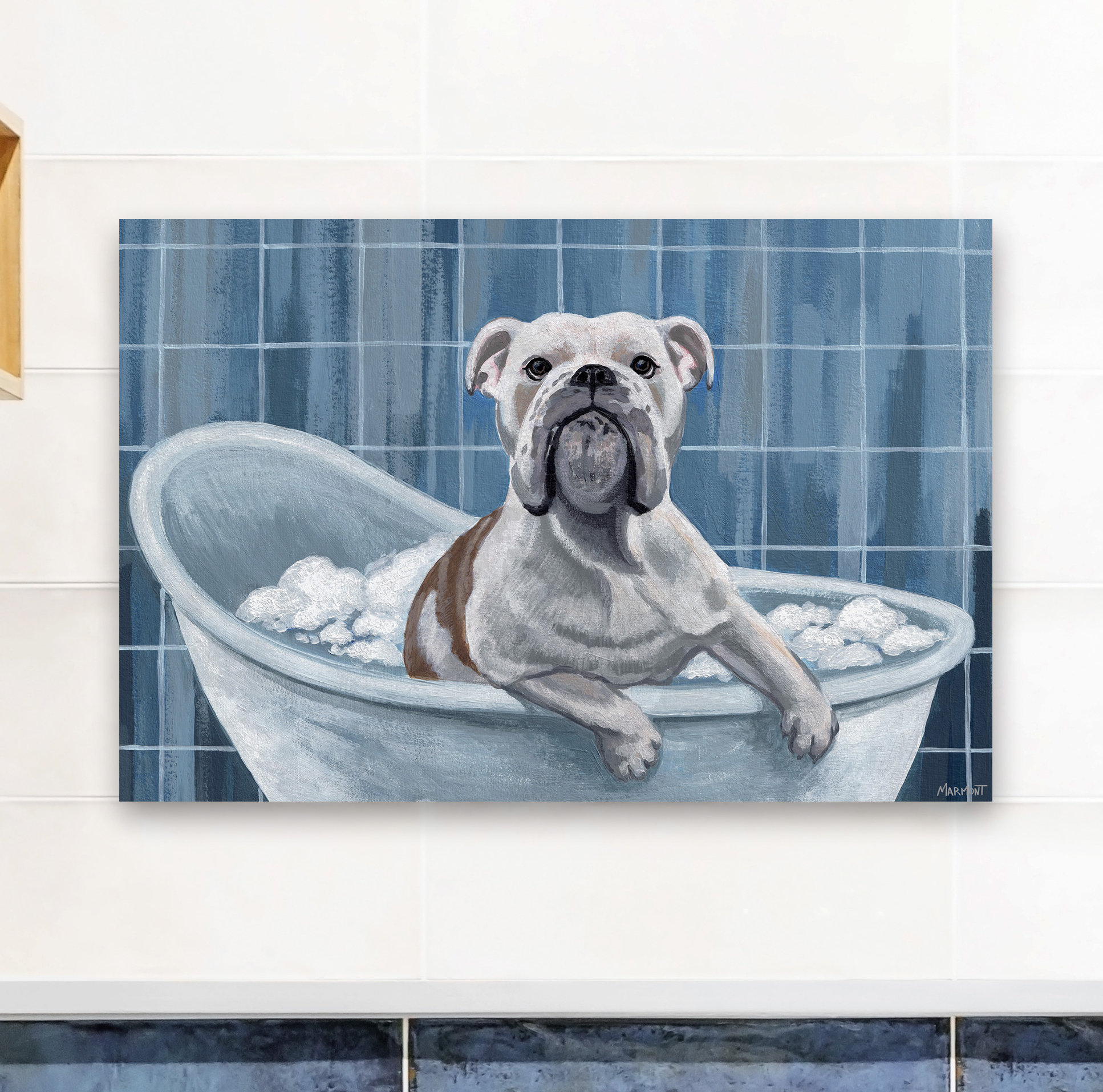 Winston Porter Bubble Bath Time - Wrapped Canvas Painting Print | Wayfair