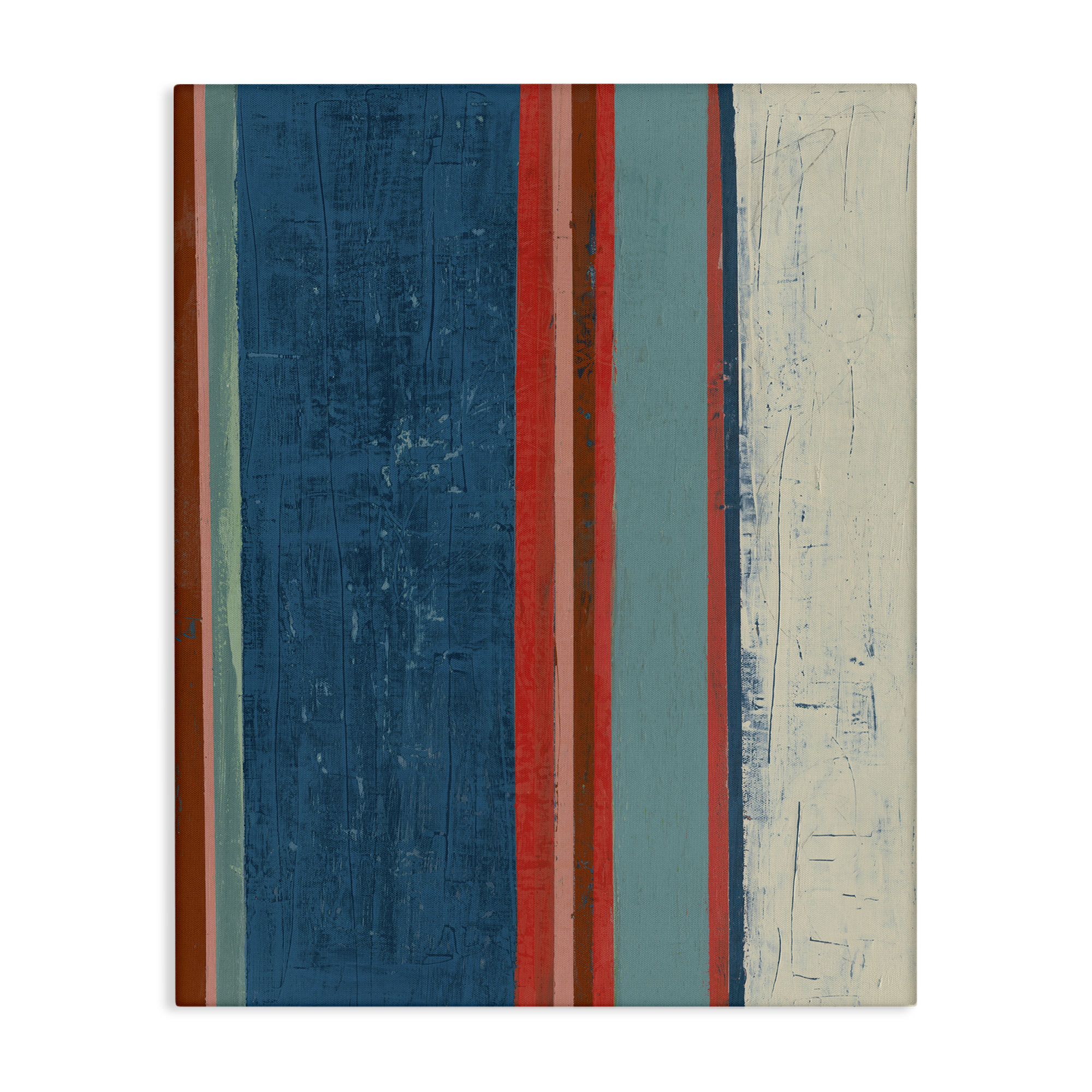 Latitude Run® Farmhouse Rustic Stripes Canvas Wall Art by Pippin ...