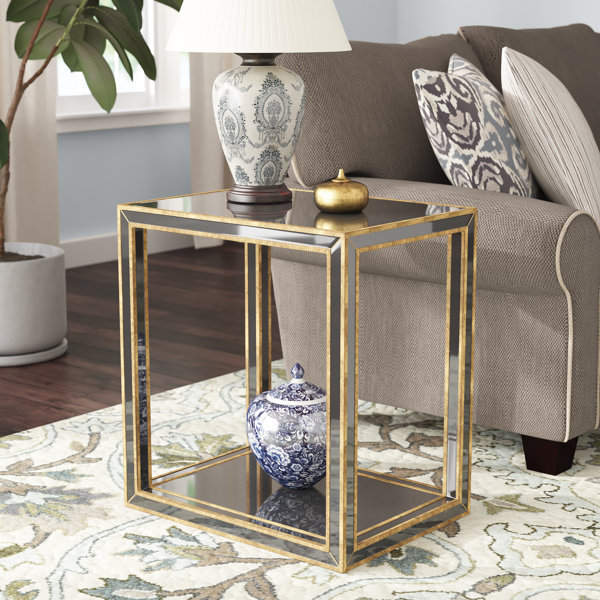 Everly Quinn Robinson Mirrored End Table & Reviews | Wayfair
