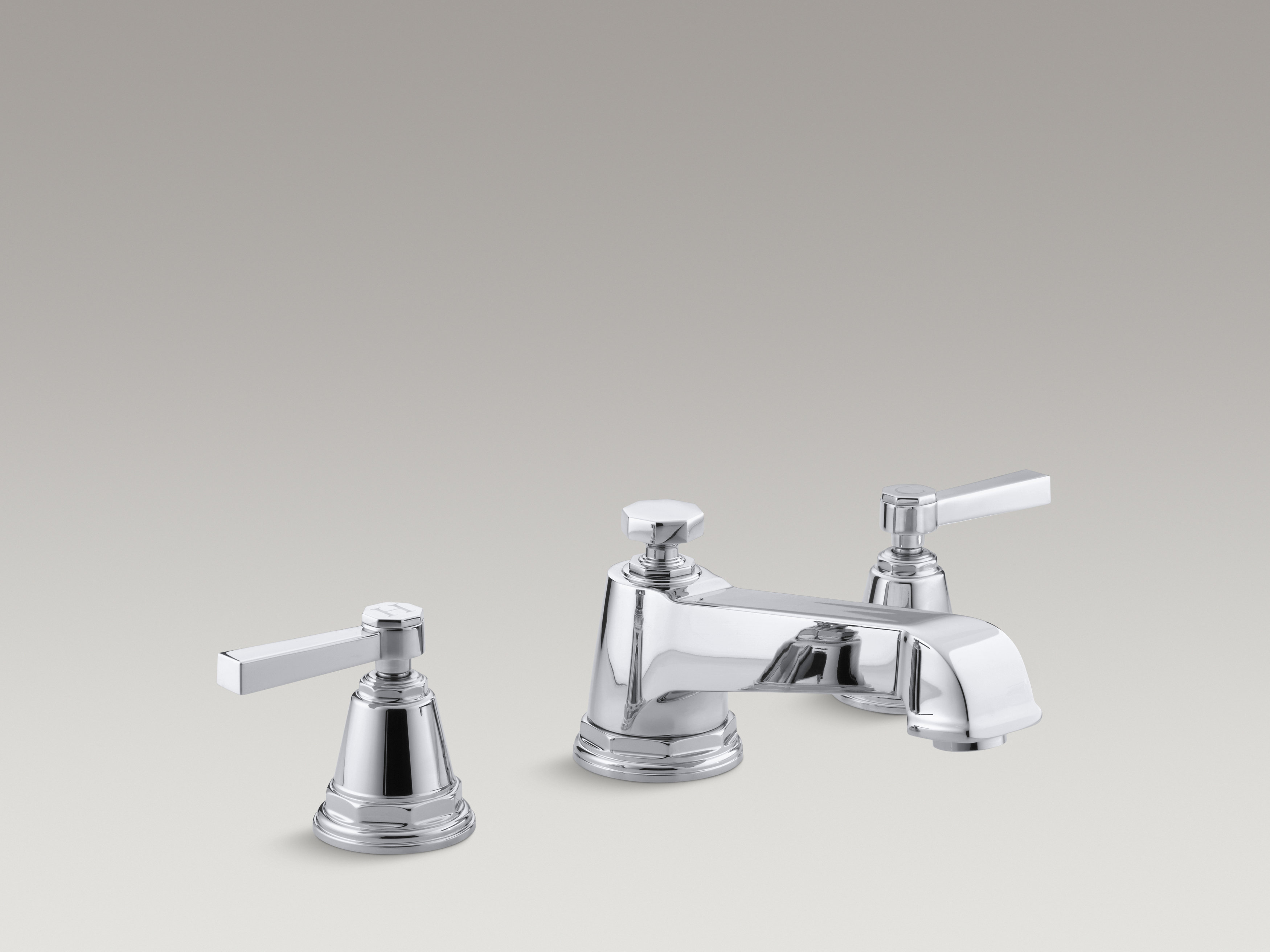 Kohler Pinstripe Pure Deck-Mount Bath Faucet Trim with Lever Handles ...