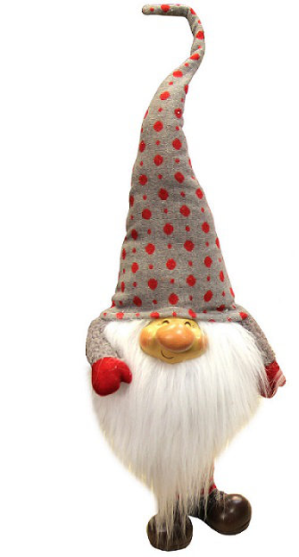 Northlight Seasonal 28" Frayed Gray and Red Cheerful Chubby Gnome Plush ...