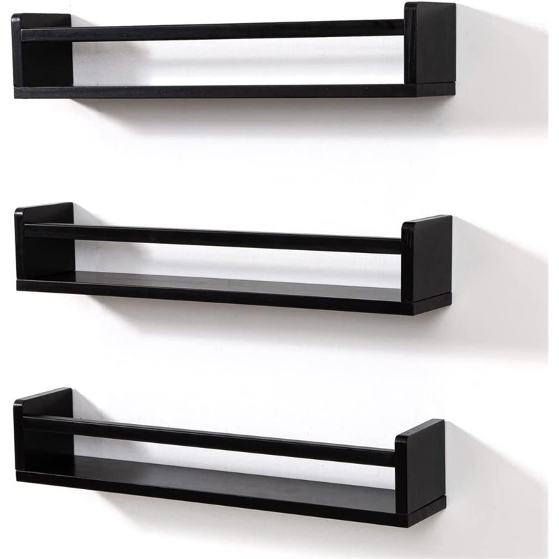 Latitude Run® 3 Piece Square Solid Wood Floating Shelf | Wayfair