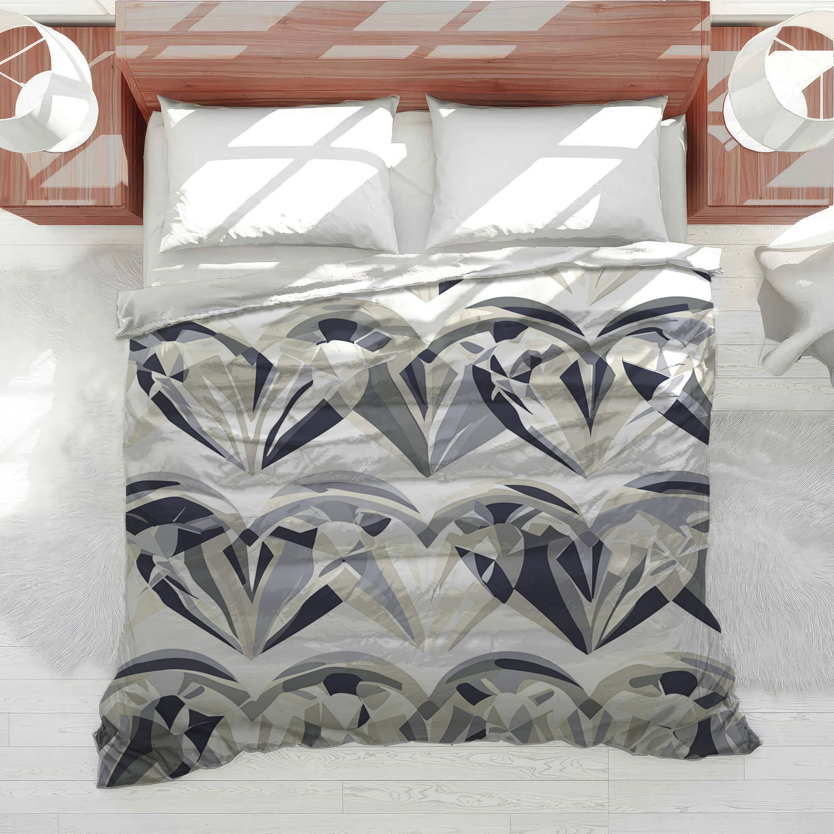 VisionDecor Gem Pattern Bedding Geometric Comforter Hollywood Regency ...