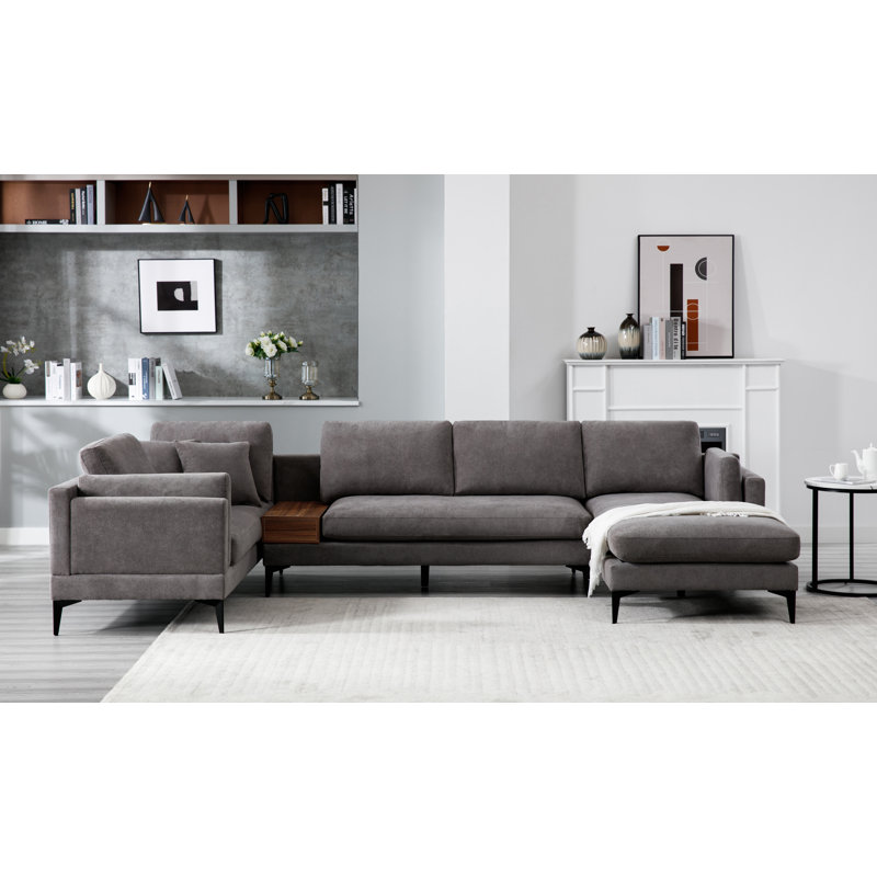 Brayden Studio® Carlvin 6 - Piece Upholstered Sectional & Reviews | Wayfair