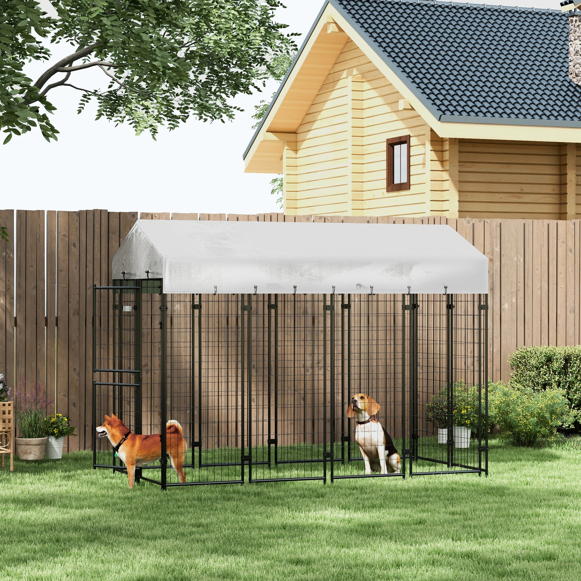 Tucker Murphy Pet™ 7.8' X 6' Outdoor Dog Playpen With Lockable Door ...