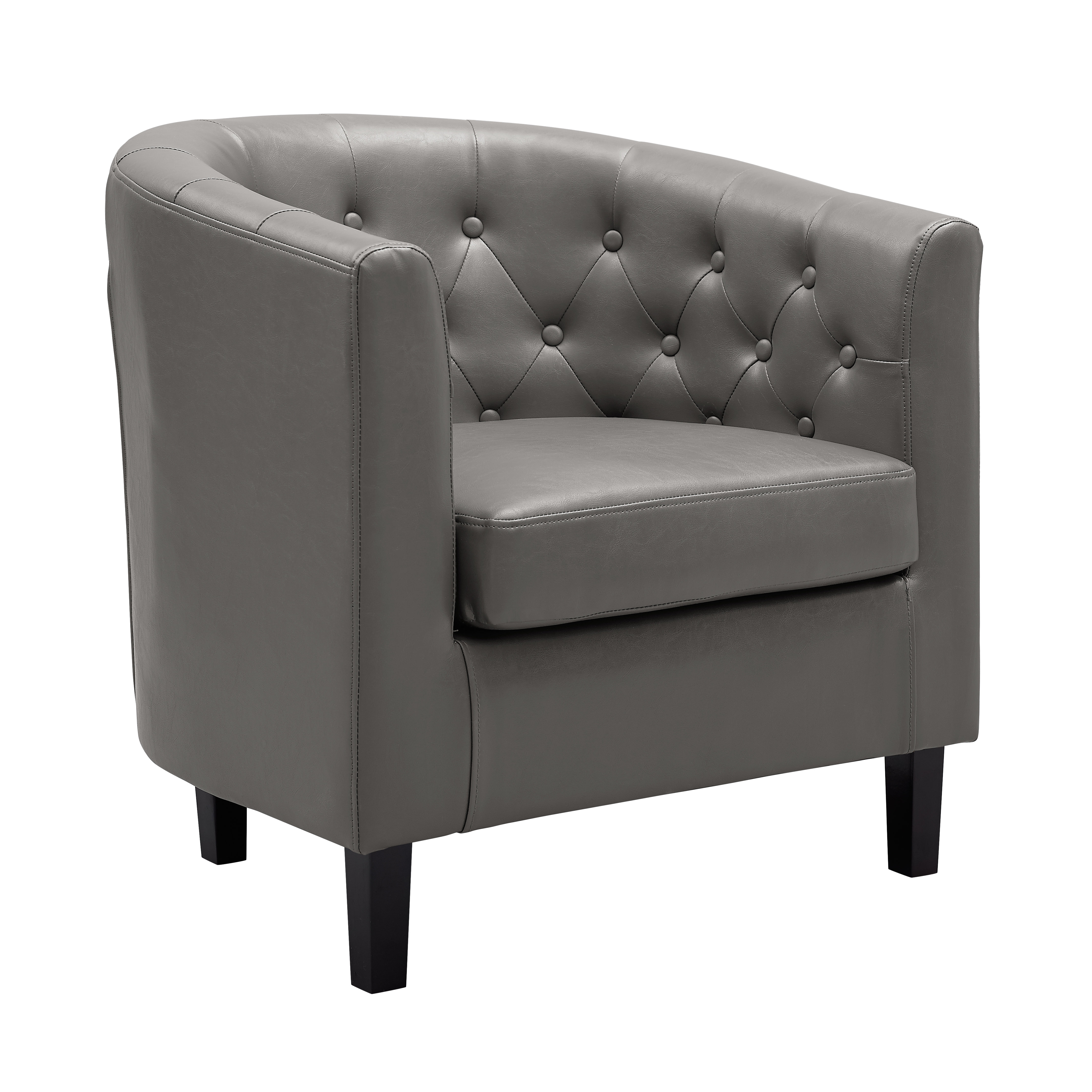 Winston Porter Tianny Tufted Accent Chair, Upholstered Barrel Chair ...