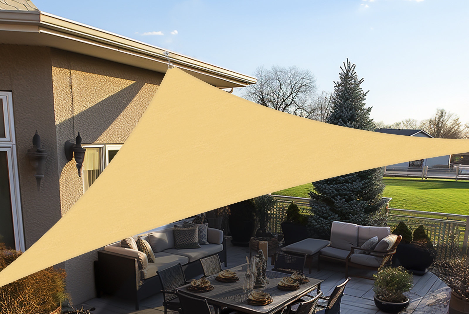 Cisvio Customized Triangle Commercial Sun Shade Sail Sand -48 | Wayfair