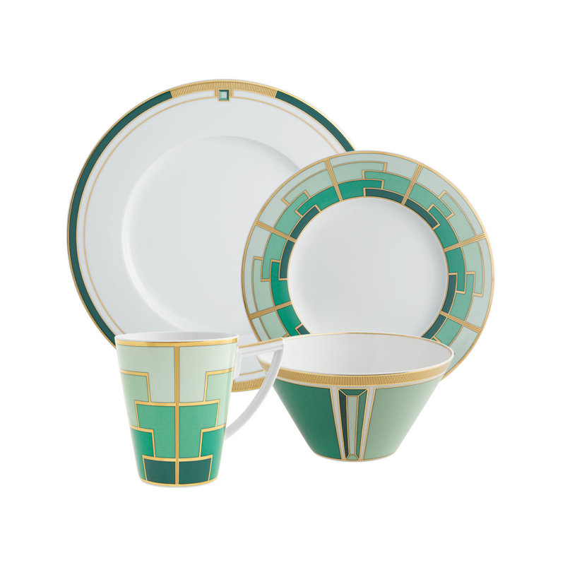 Vista Alegre Emerald 16 - Piece Porcelain China Dinnerware Set | Perigold
