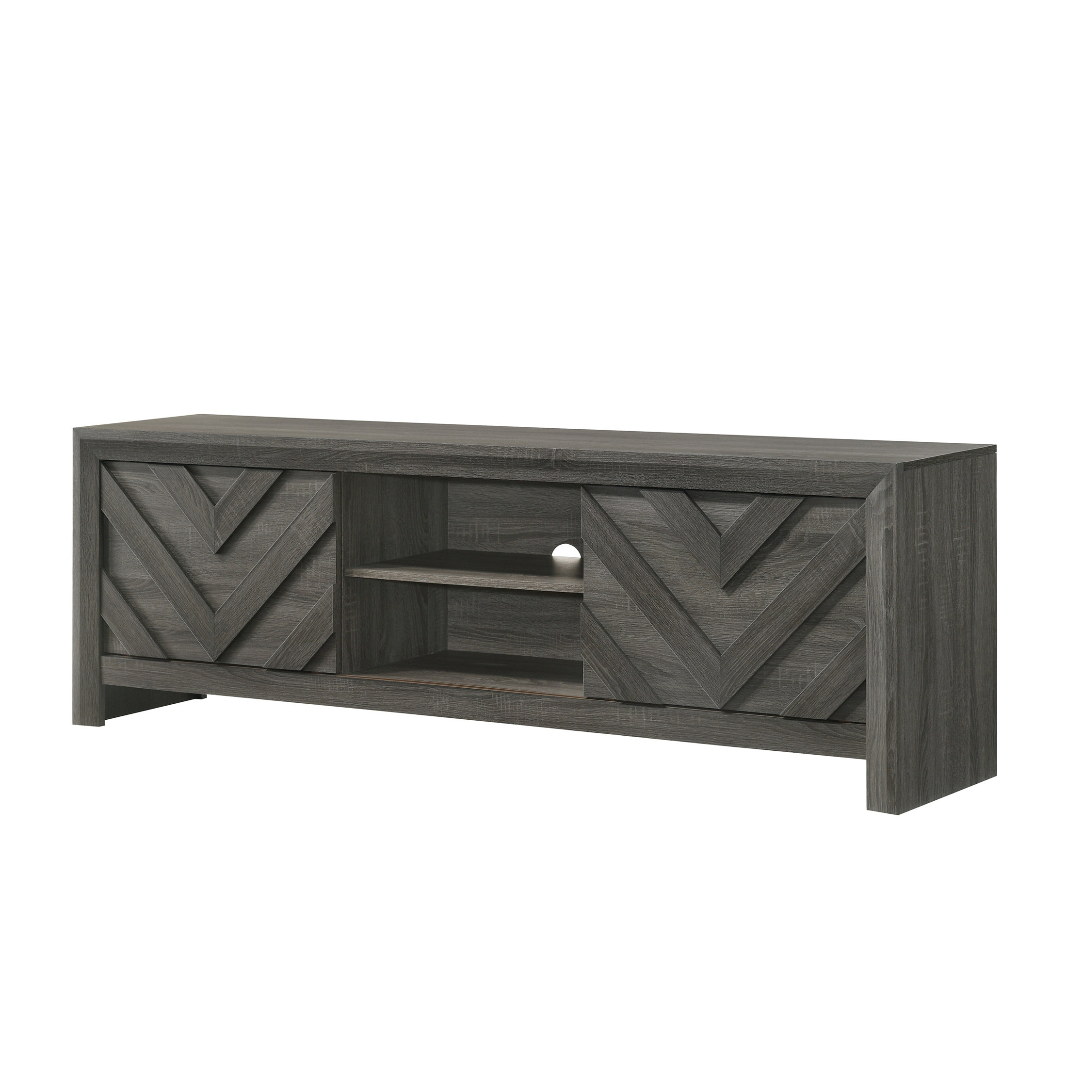 Wildon Home® Rustic Geometric Gray Entertainment Console - Contemporary ...