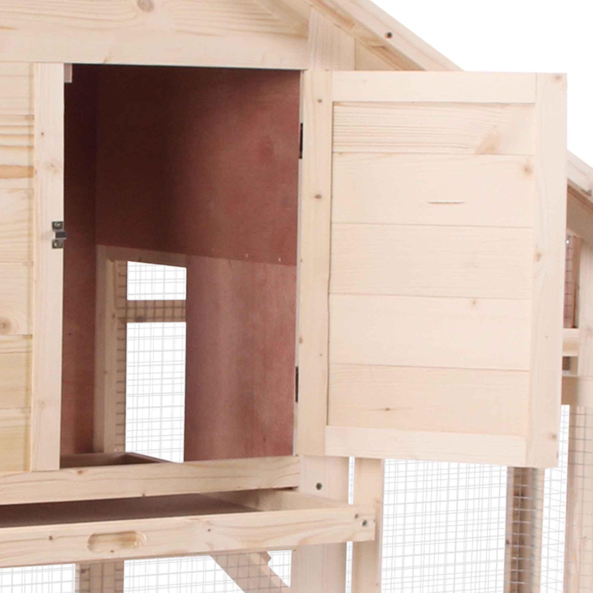 One Allium Way® 55"l 2 Wooden Small Animal Cage With Ramp, Waterproof ...