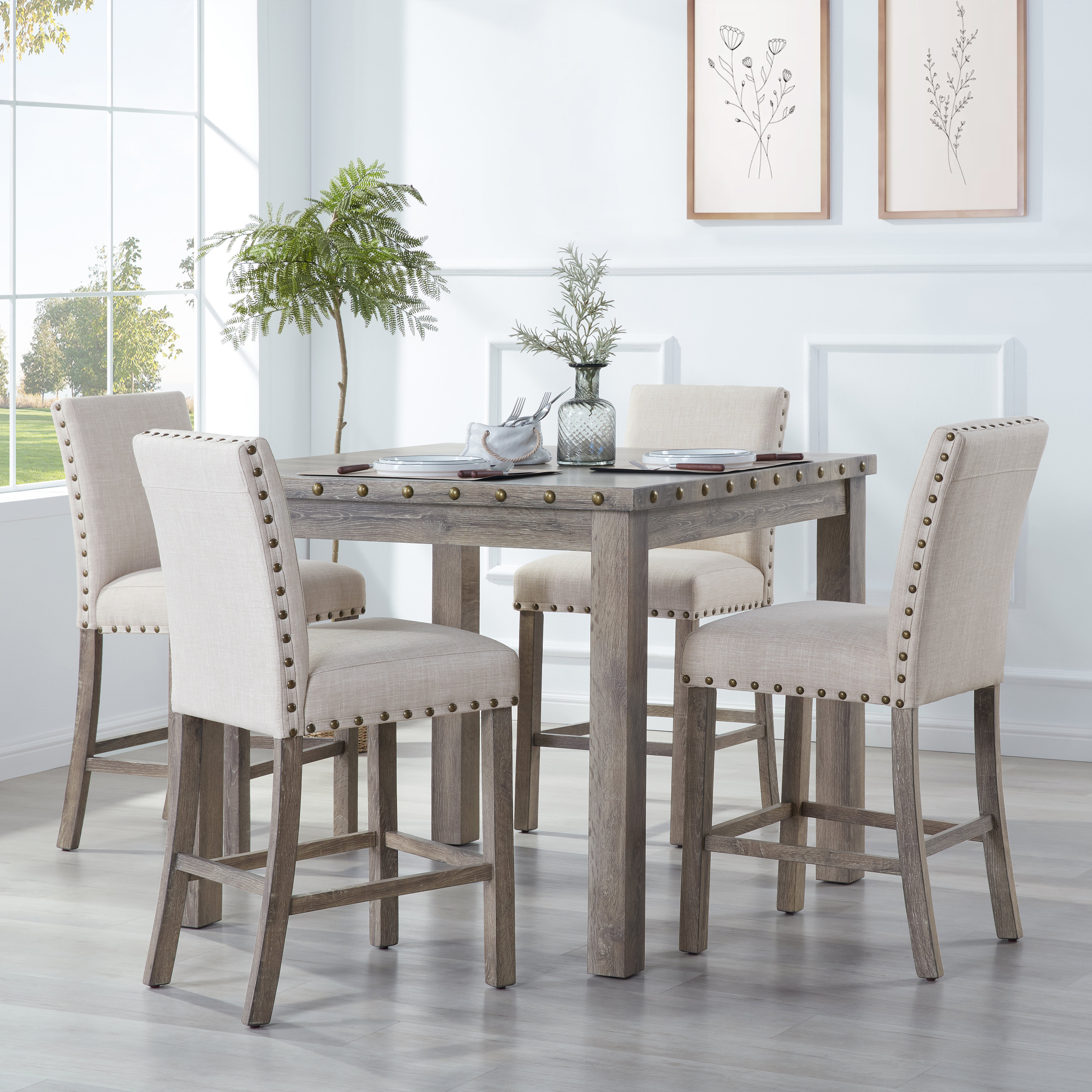 high dining table for 4