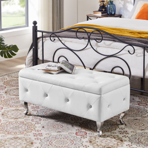 House of Hampton® Velvet Upholstered Storage Bench | Wayfair