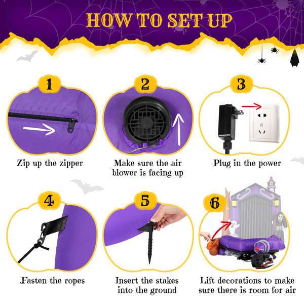 The Holiday Aisle® 9.8FT Death Gravestone Archway Inflatable Halloween ...