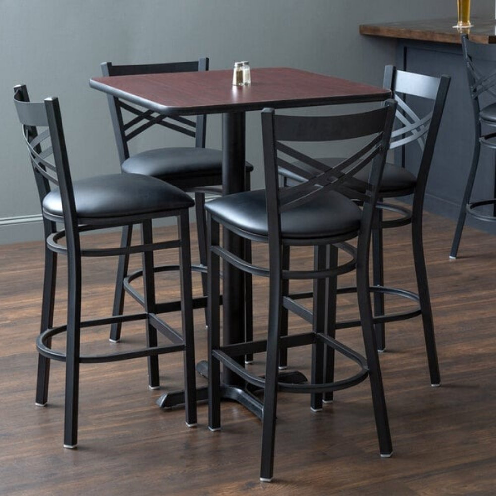 17 Stories Lancaster 30 X 30 Inch Reversible Cherry Black Bar Height ...