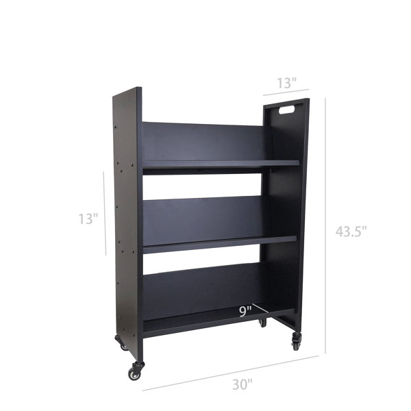 FixtureDisplays Metal Book Cart Rooling Book Truck Library Book Cart ...