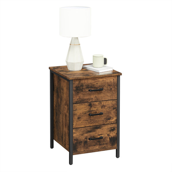 Borough Wharf Bedside Table With 3 Drawers, Nightstand, Side Table, For ...