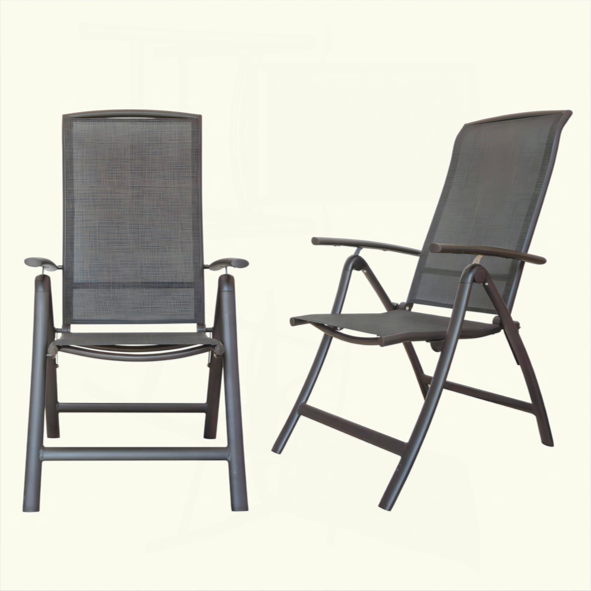 Red Barrel Studio Folding Patio Chairs Set Of 2, Aluminium Frame ...