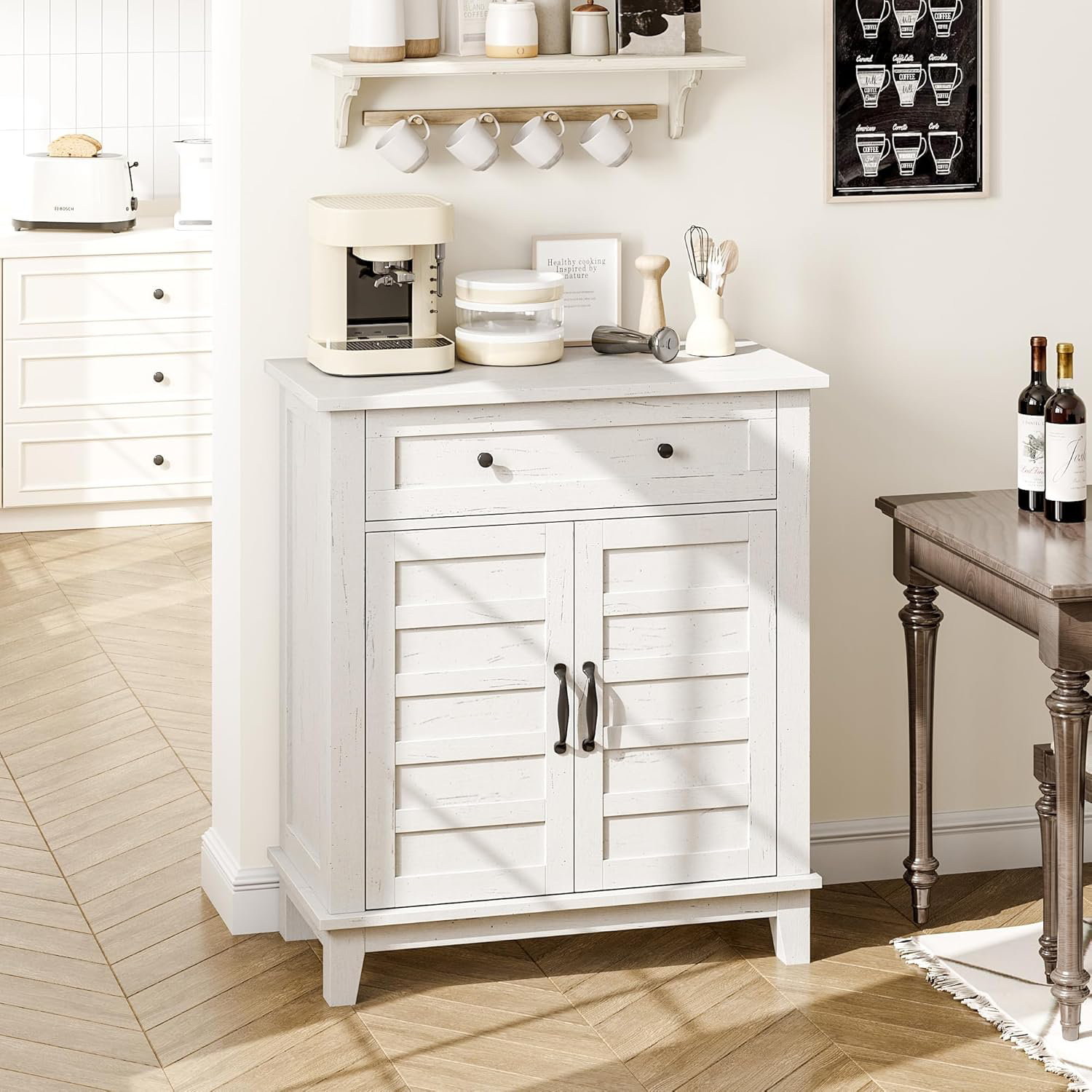 Ophelia & Co. Modern Wooden Sideboard Cabinet with Adjustable Shelves ...