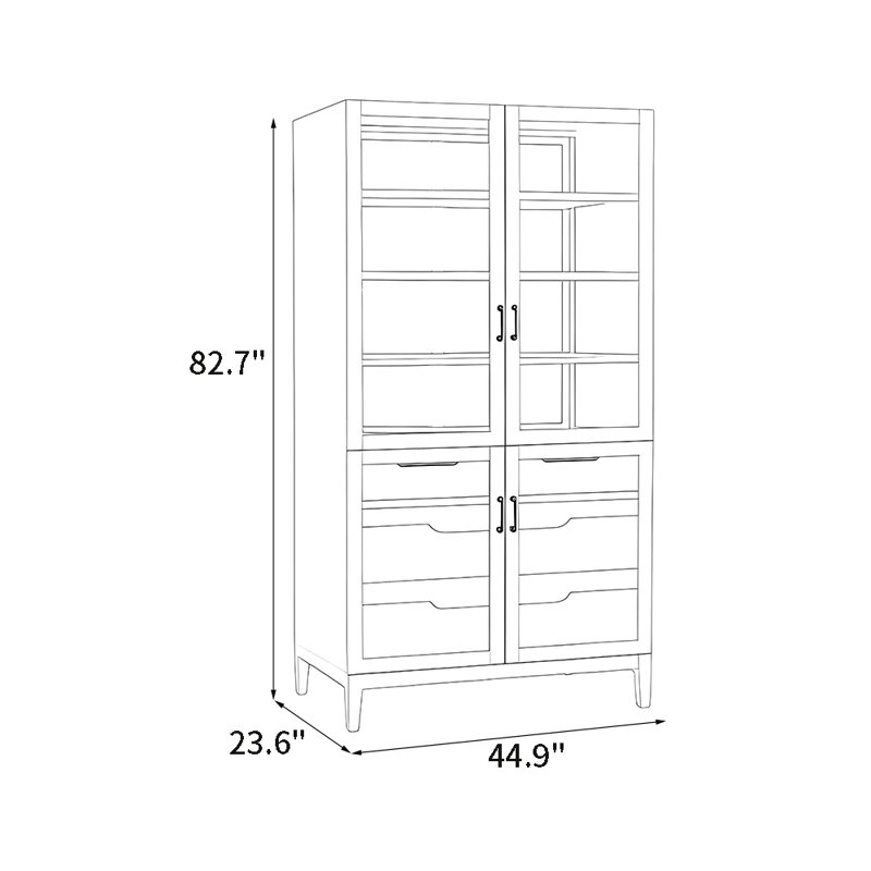 Parttlion French style glass door dust-proof bookcase | Wayfair
