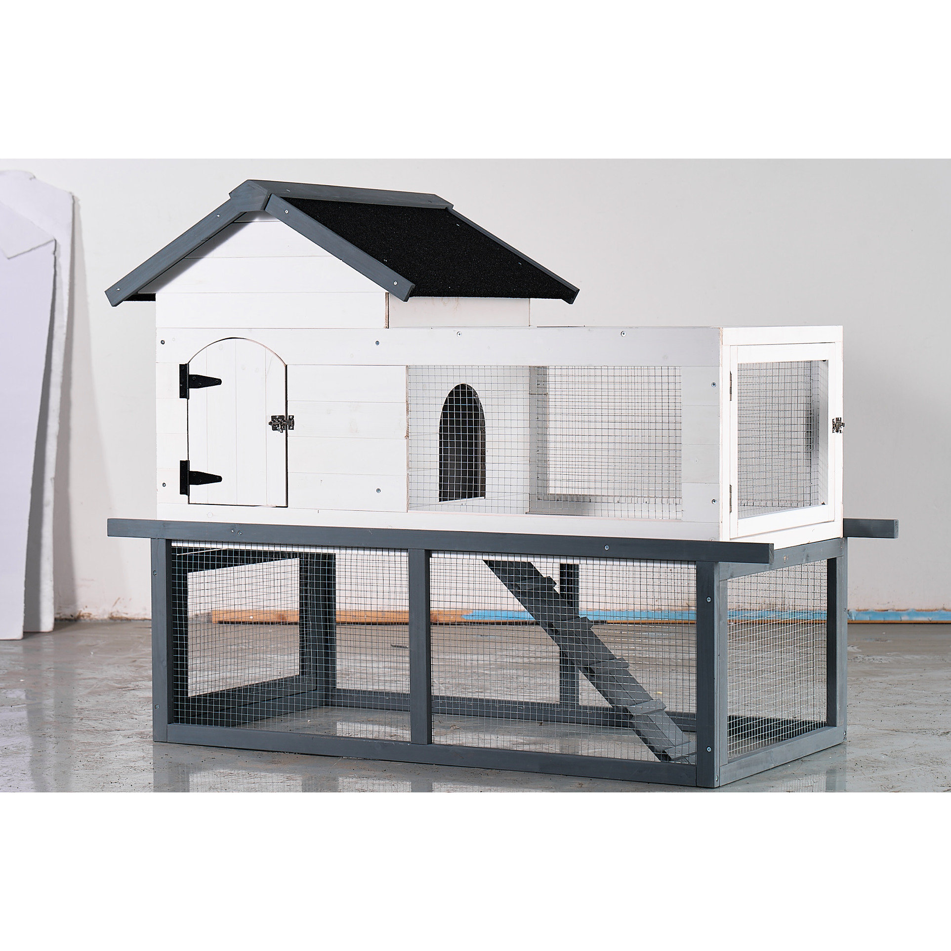 Tucker Murphy Pet™ 53 - Inch Double Tier Waterproof Wooden Chicken Coop ...