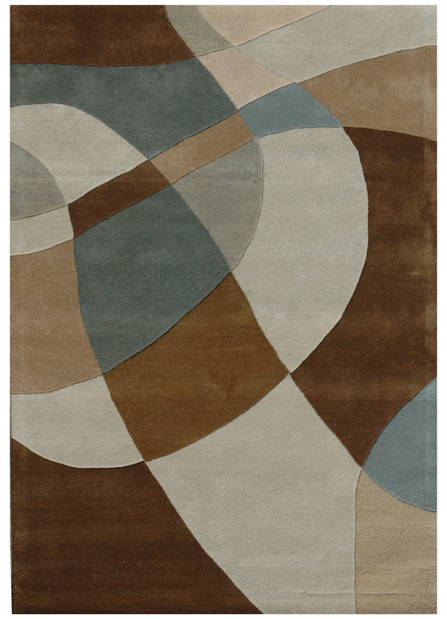 Orren Ellis Vassilij Abstract Handmade Tufted Wool Beige/Brown Area Rug ...