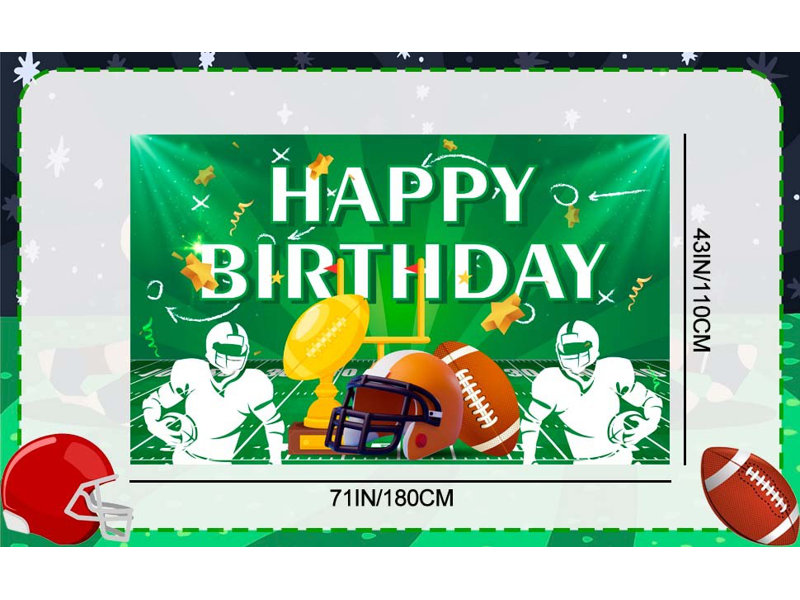 The Party Aisle™ Football Party Backdrop, Football Birthday Party ...