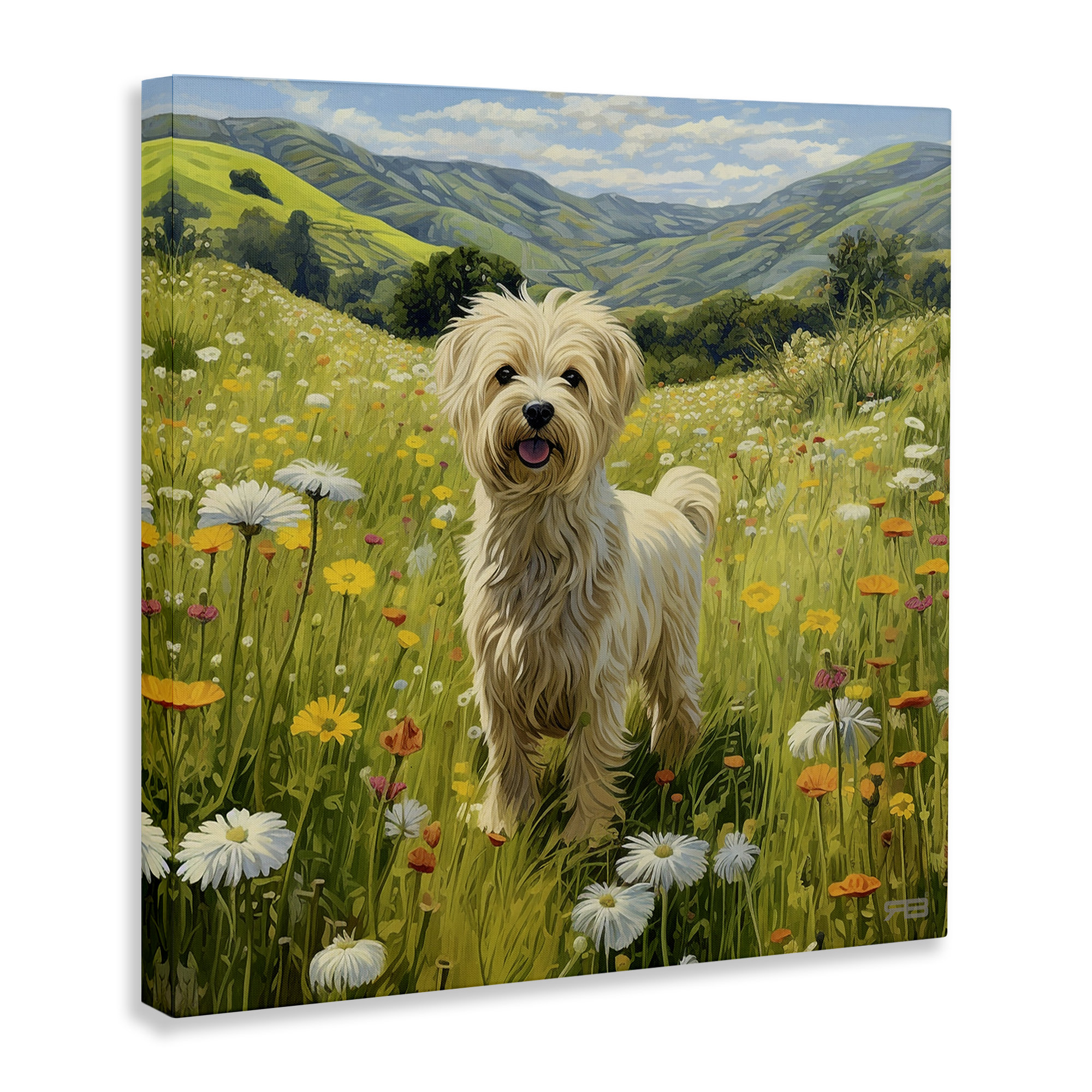 Winston Porter Terrier Dog Rural Meadow Canvas Wall Art by Roozbeh ...