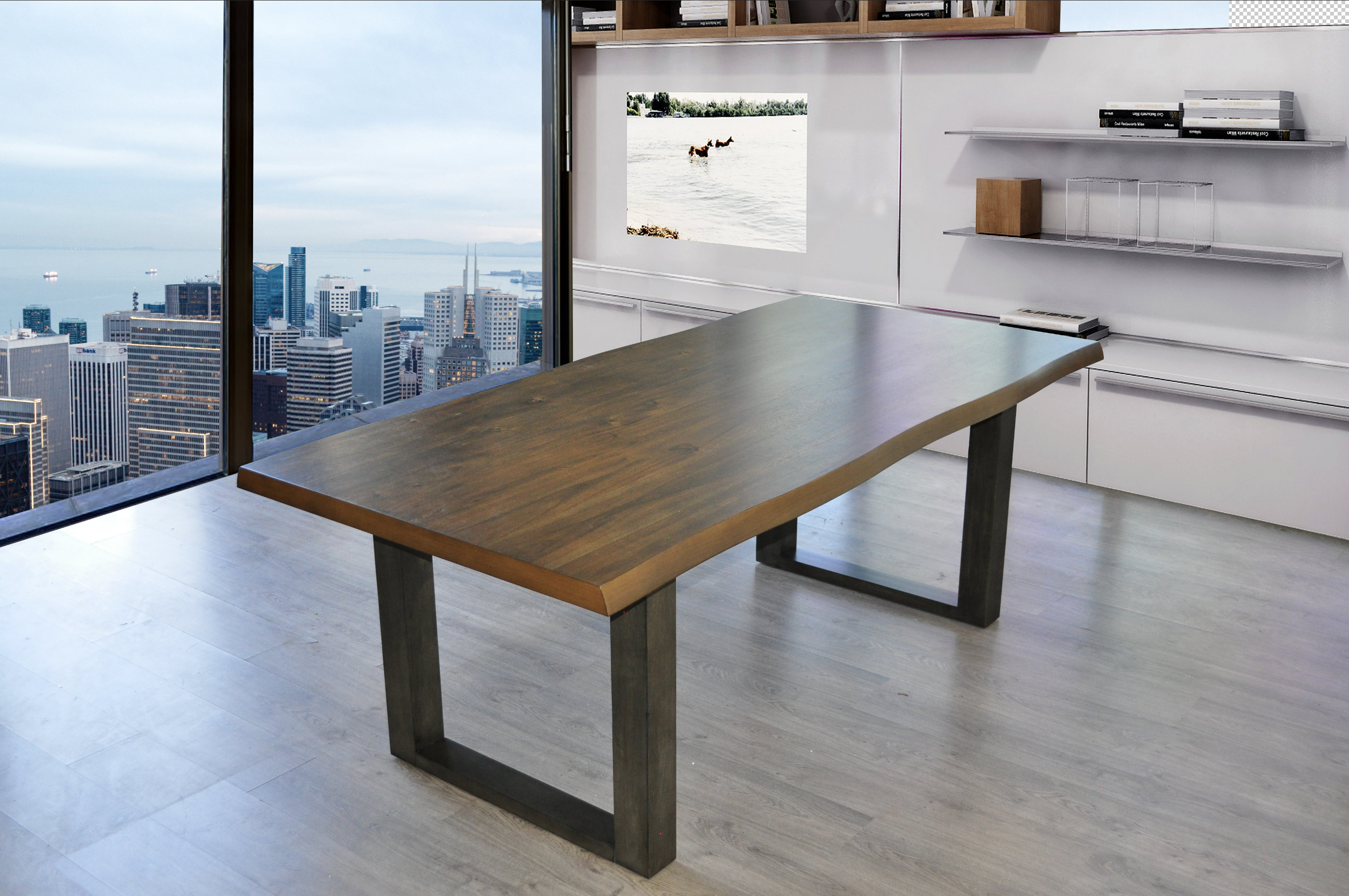 Millwood Pines Herman 82'' Solid Wood Rectangle Conference Table | Wayfair