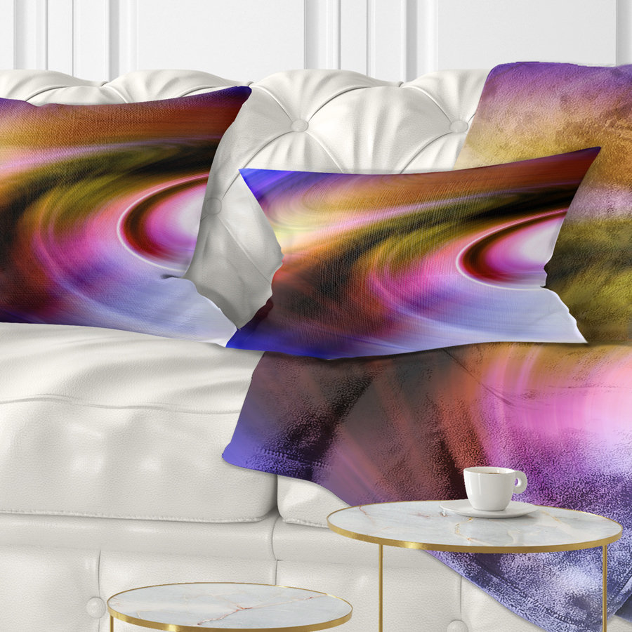 Design Art Curved Texture of Colors - Abstract Printed Pillow | Wayfair