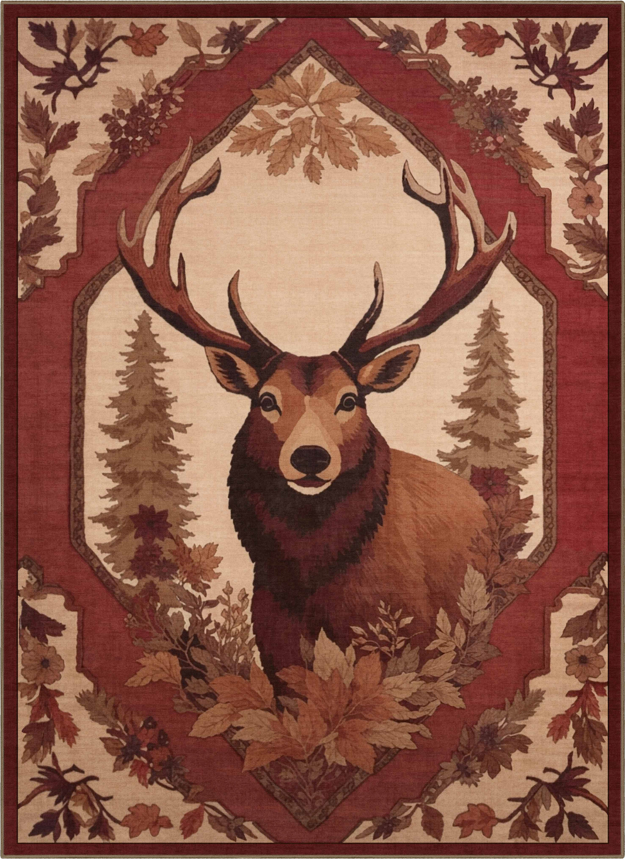 Well Woven Apollo Deer With Antlers Novelty Animal Print Area Rug | Wayfair
