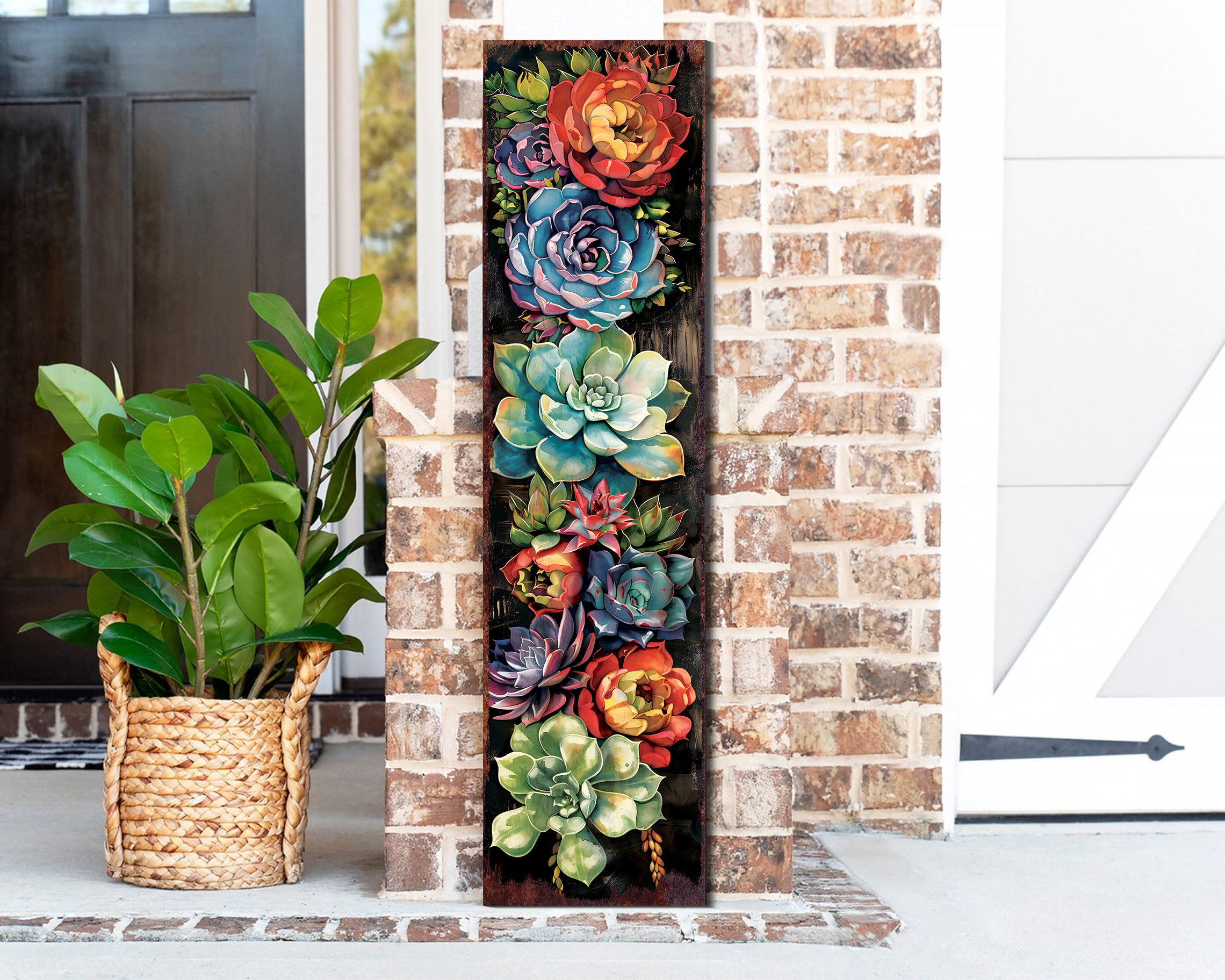 Ophelia & Co. Spring Porch Sign with Succulent Design | Front Door ...