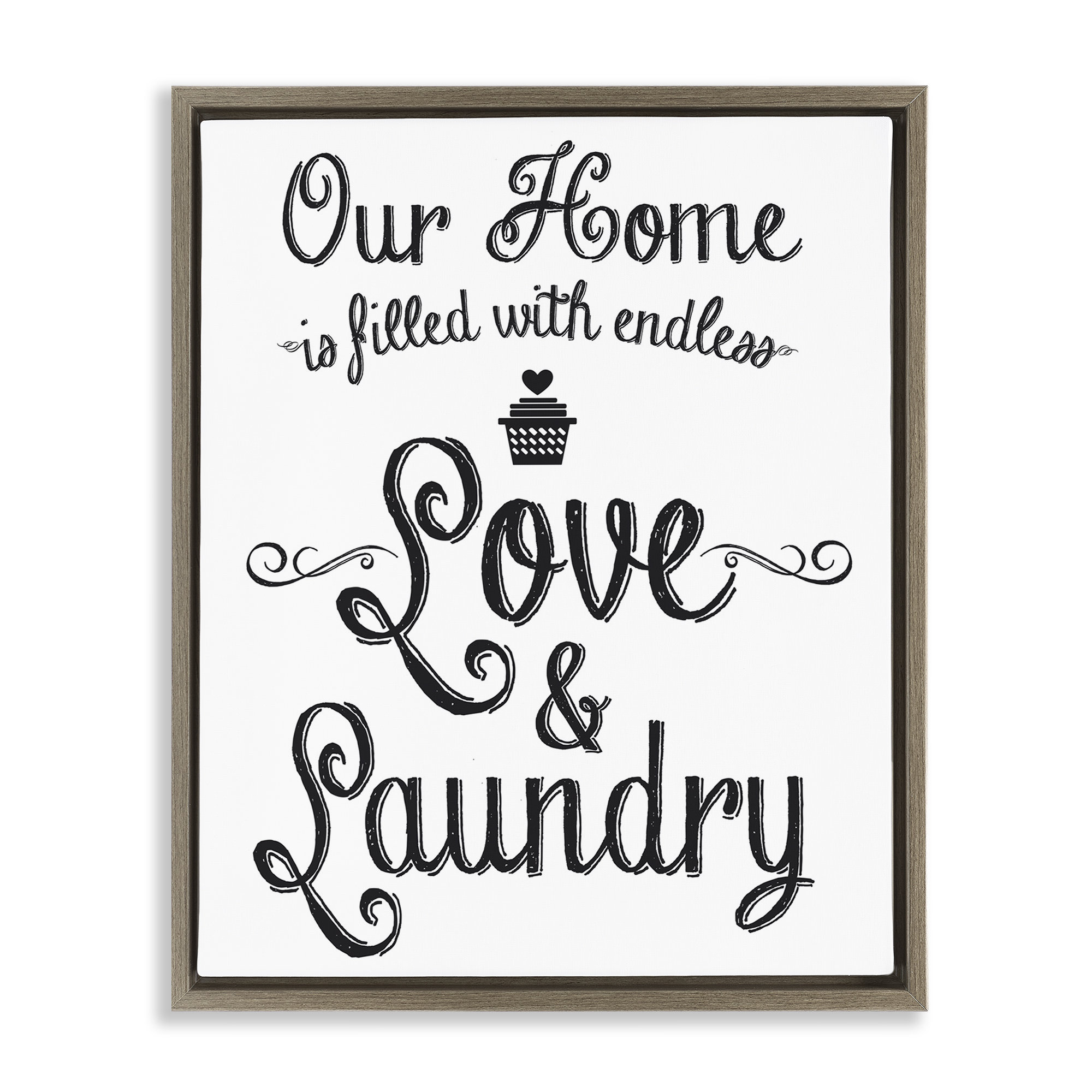 Gracie Oaks Endless Love & Laundry Framed Floater Canvas Wall Art by ...