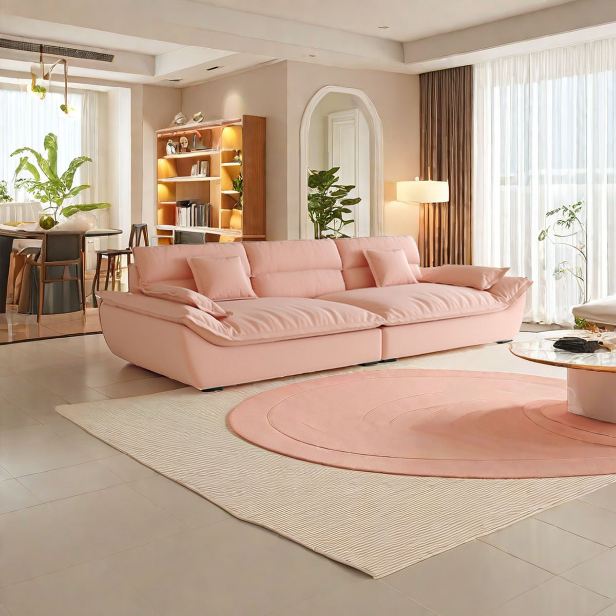 Lifton Sailboat Fabric Living Room Modern Simple Sofa 118.11'' Sofa ...