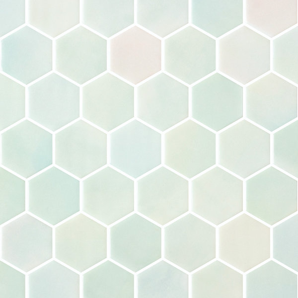 Green Hexagon Backsplash Tile You'll Love | Wayfair