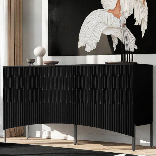 Ebern Designs Konopka Sideboard with Curved Bottom Doors with Arched ...