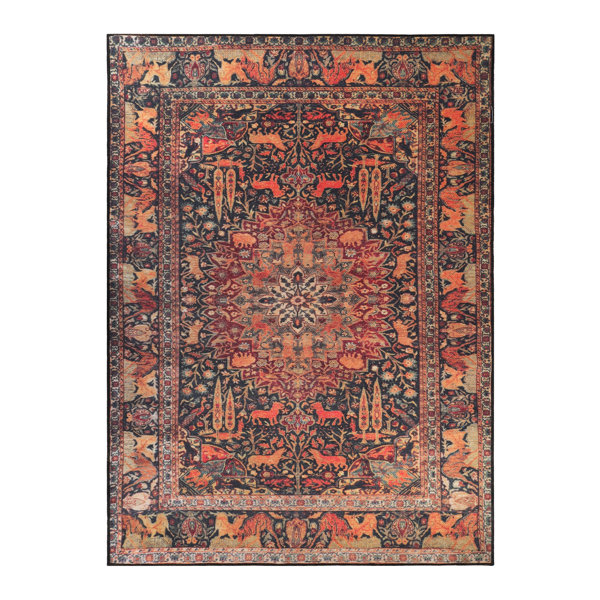 Bungalow Rose Dragomira Copley Polyester Indoor Area Rug With Cotton ...