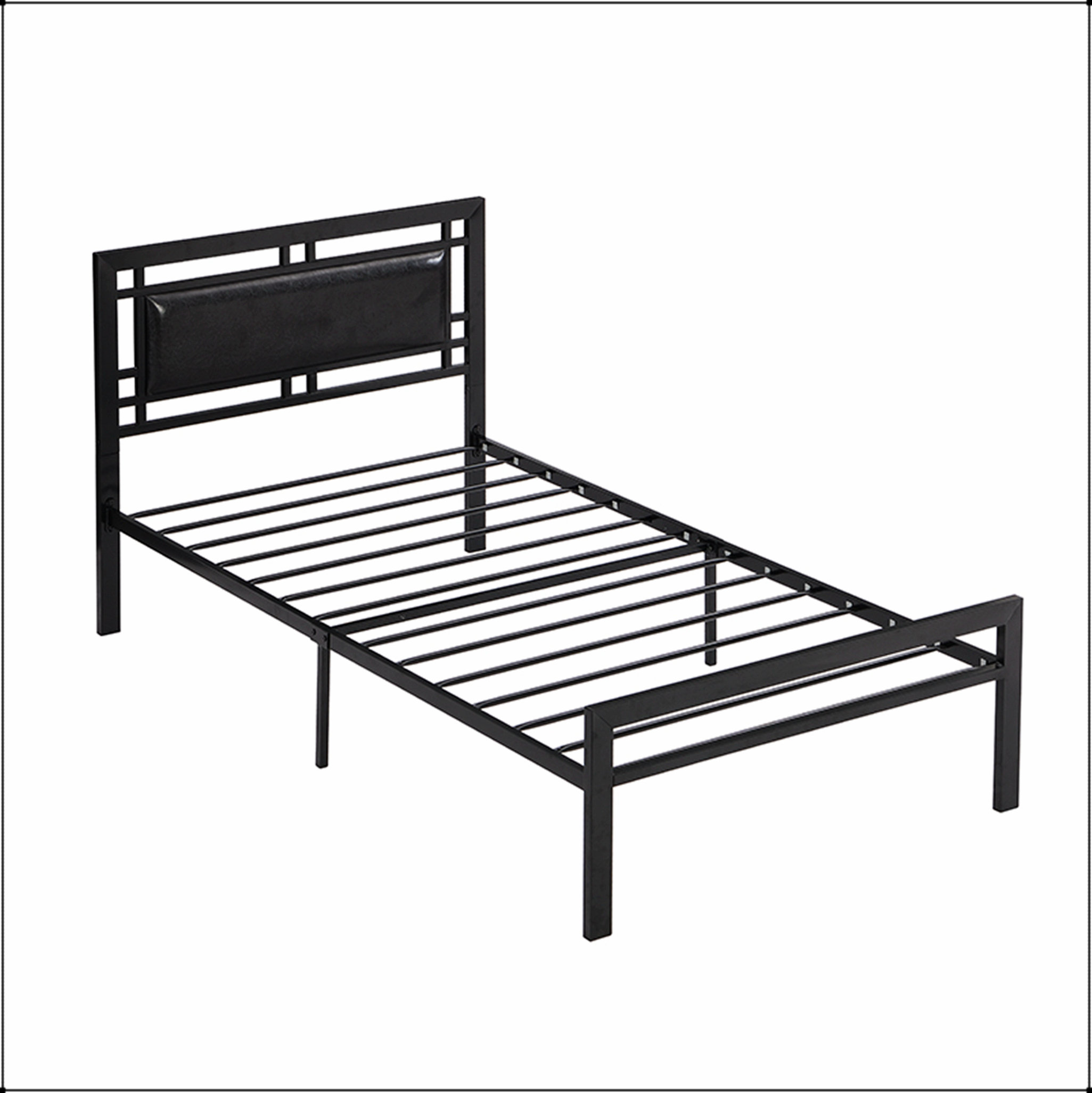 Ebern Designs Twin Size metal bed Sturdy System Metal Bed Frame The ...