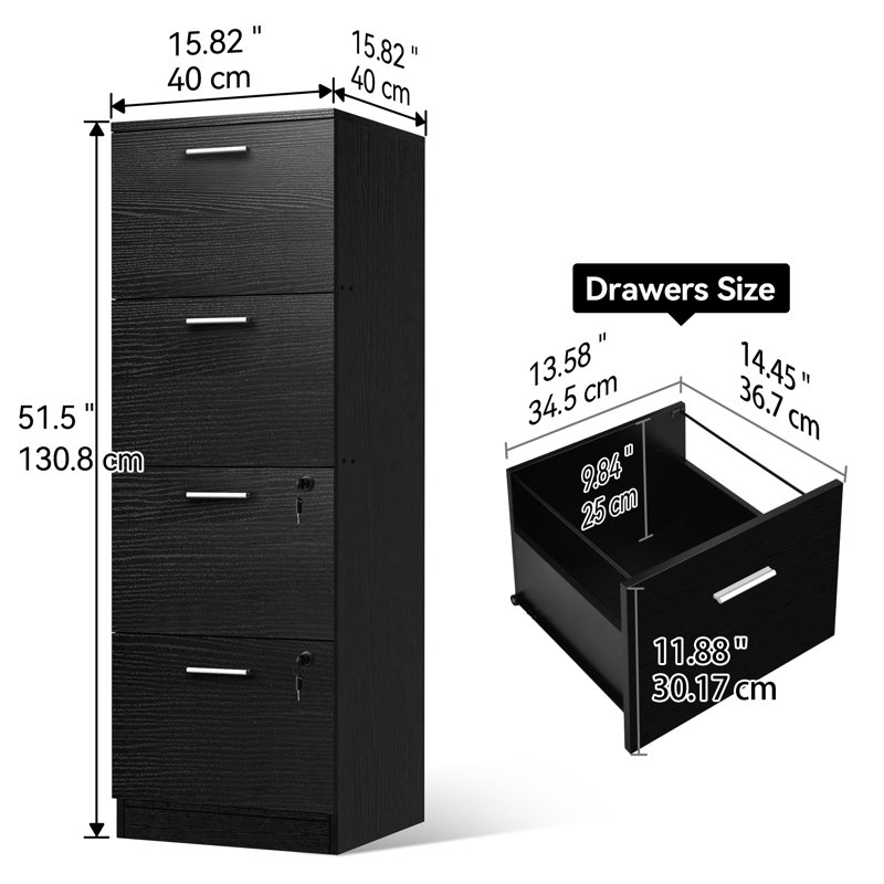 Ebern Designs Harryette 15.82'' Wide 4 -Drawer File Cabinet | Wayfair