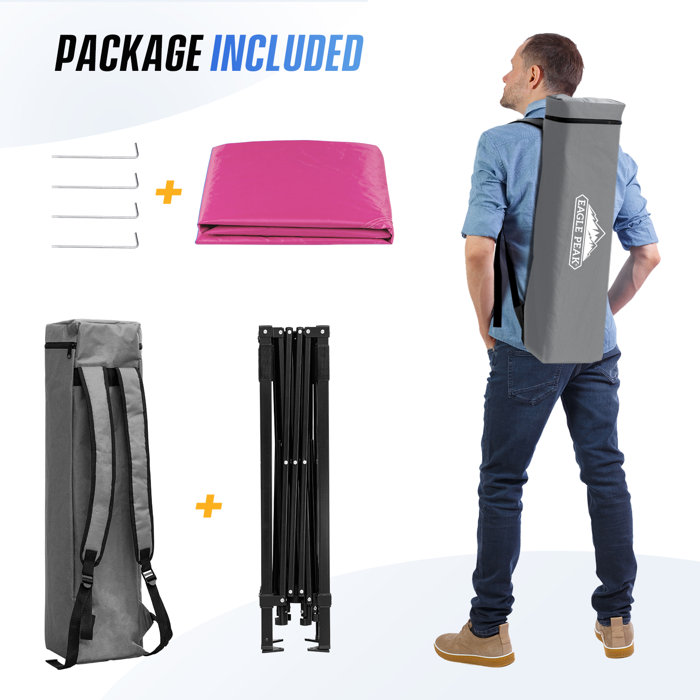 EAGLE PEAK Pop Up Canopies 8 Ft. W x 8 Ft. D Adventure Slant Leg Steel ...