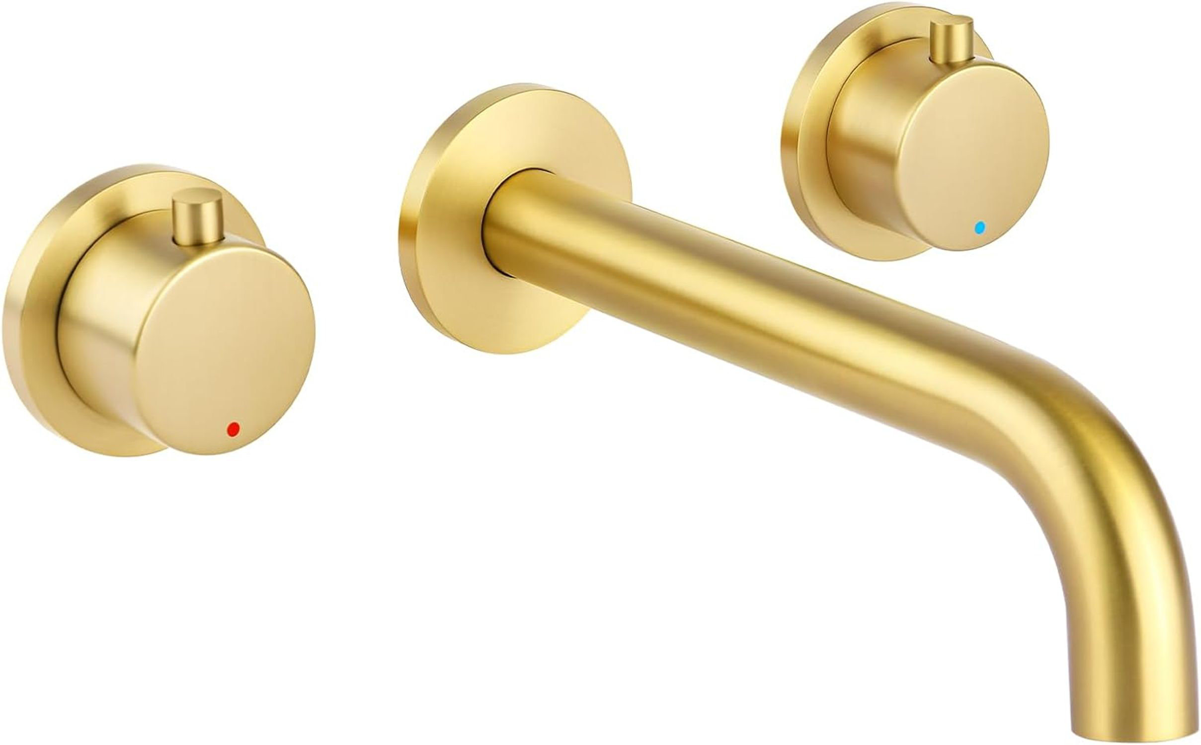 Silodo Wall Mount Bathroom Faucet, Gold Wall Mounted Bathroom Sink ...