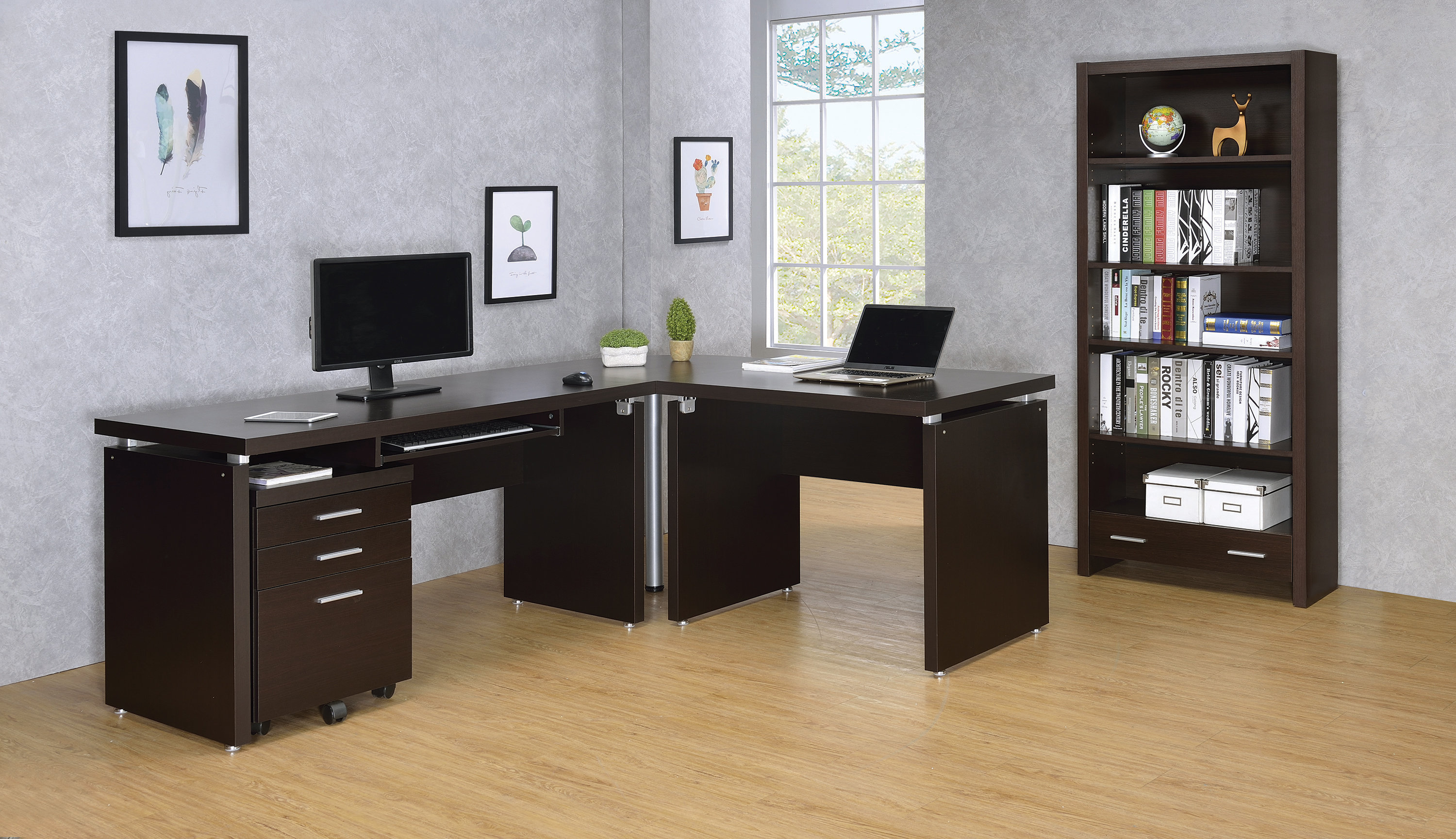 Latitude Run® Skylar 39-inch Engineered Wood Writing Desk Cappuccino ...