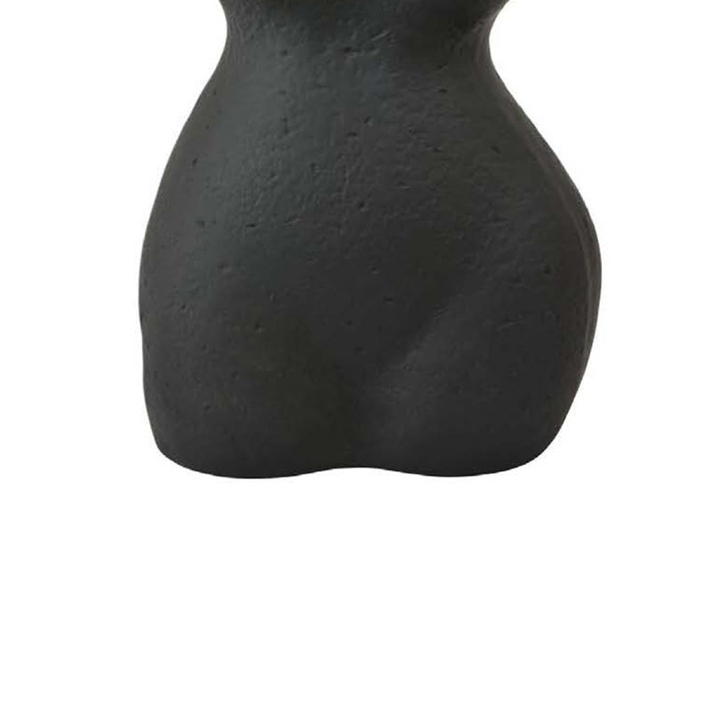 Benjara Decorative Abstract Female Torso Sculpture, Matte Black Resin ...